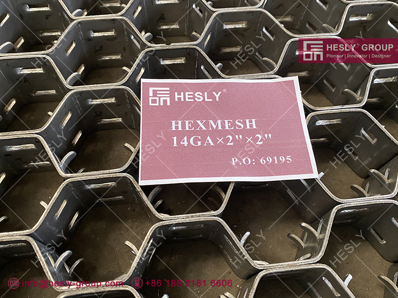 Hexagonal Mesh Refractory Lining for Reactors, AISI410S, 30mm deep, 2mm ...
