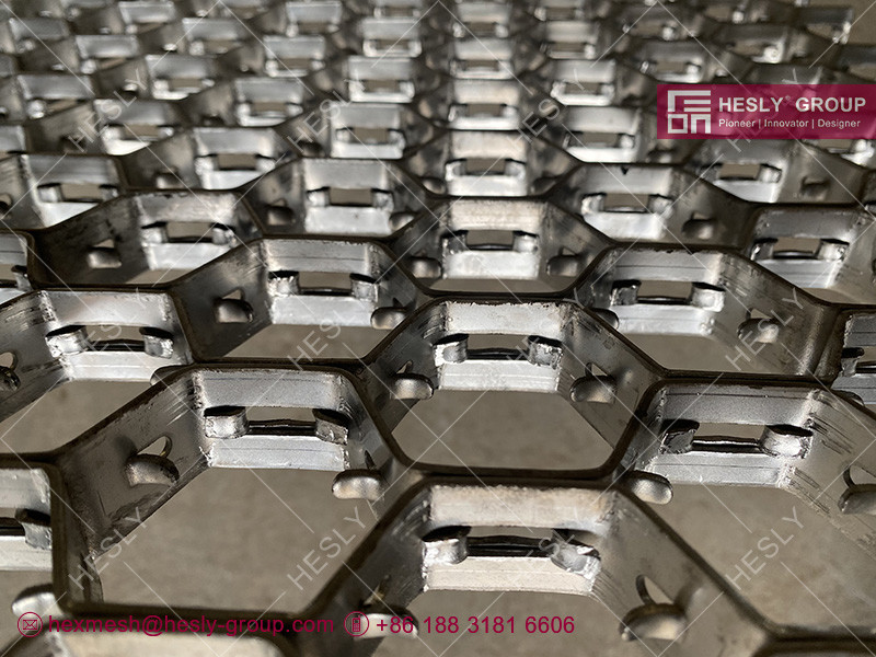 Inconel 601 tortoise shell mesh, hex grid for refractory linings ...